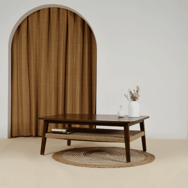Jatan Teakwood Jute Coffee Table — IKIRU