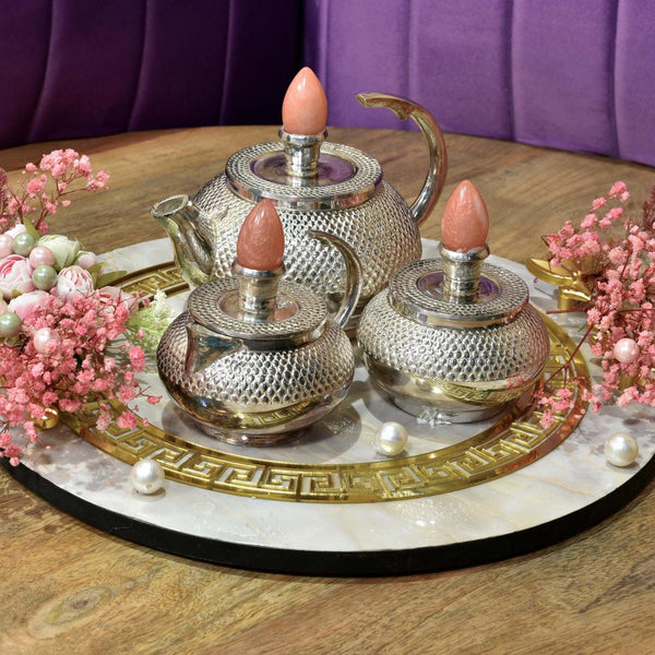 3 piece Tea set with Pink Precious knob – IKIRU