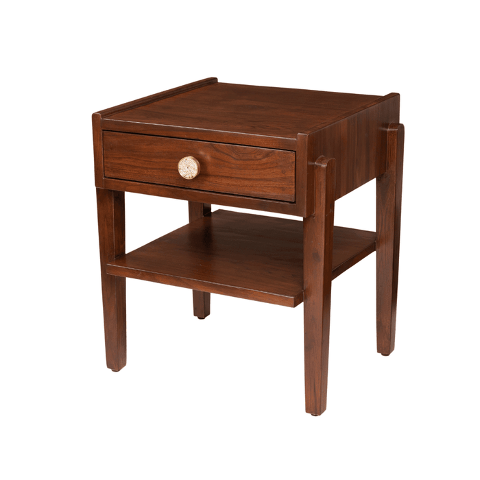 Perth Teak Wood Bed Side Table - IKIRU