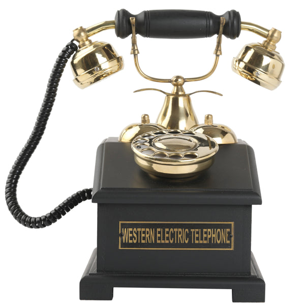 Home Decorative Antique Phone Replica - Handmade Brass and Wood Retro ...