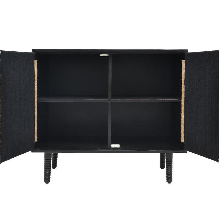 Rush Weave Black Colour Storage Cabinet | Cabinets By Opaque Studio — IKIRU