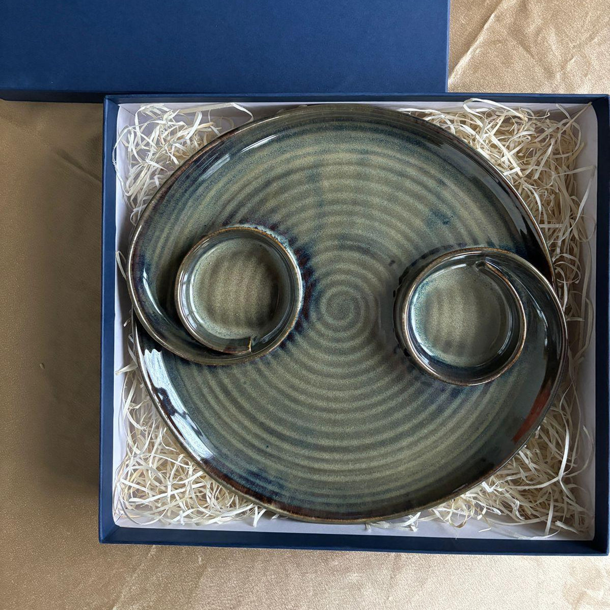 Shop Olive Circular Ceramic Platter, Ceramic Chip and Dip Snack Plate ...
