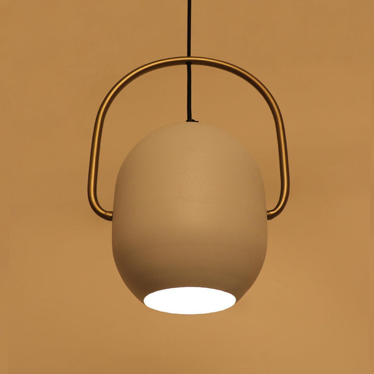 White Coating And Brass Iron Finish Ezhil White Pendant Lamp | Hanging ...