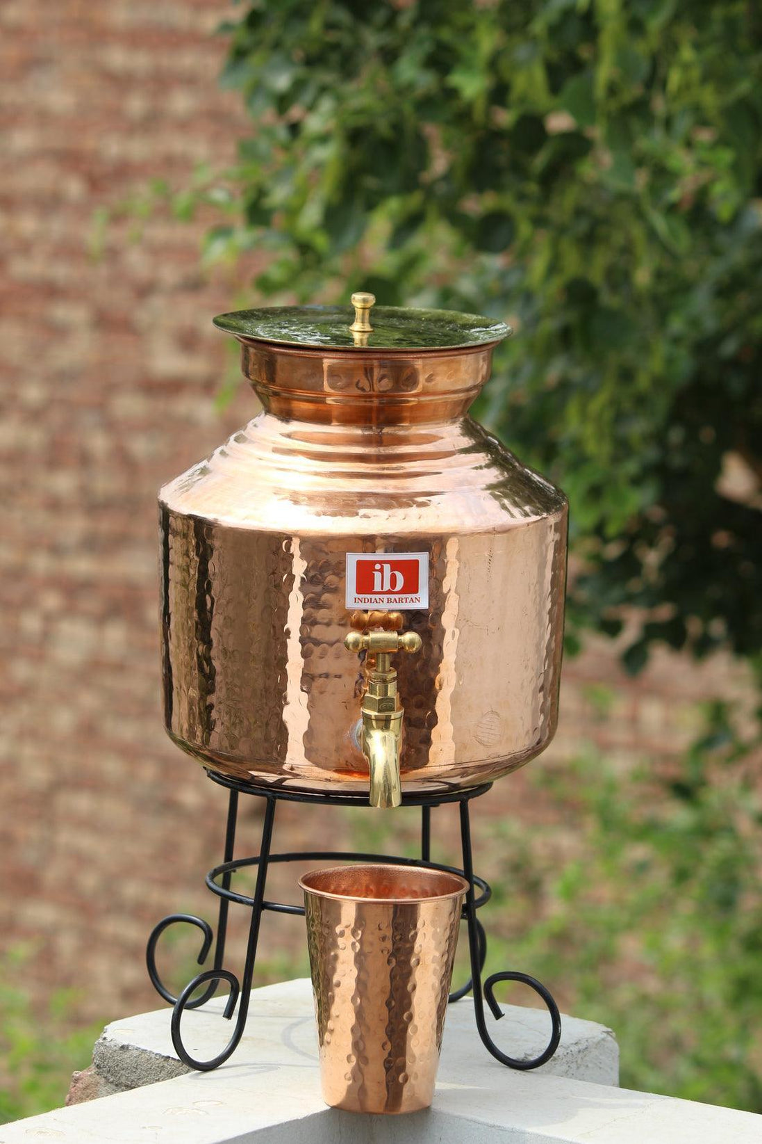 Traditional Copper Water Dispenser With Glass & Tap | Handa For Water ...