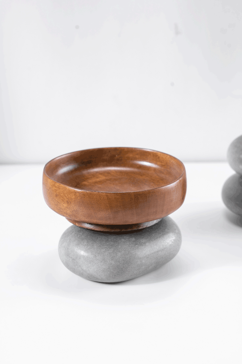 Matki Mango Wooden Acai Bowl | Brown Round Wood Dish For Serveware — IKIRU
