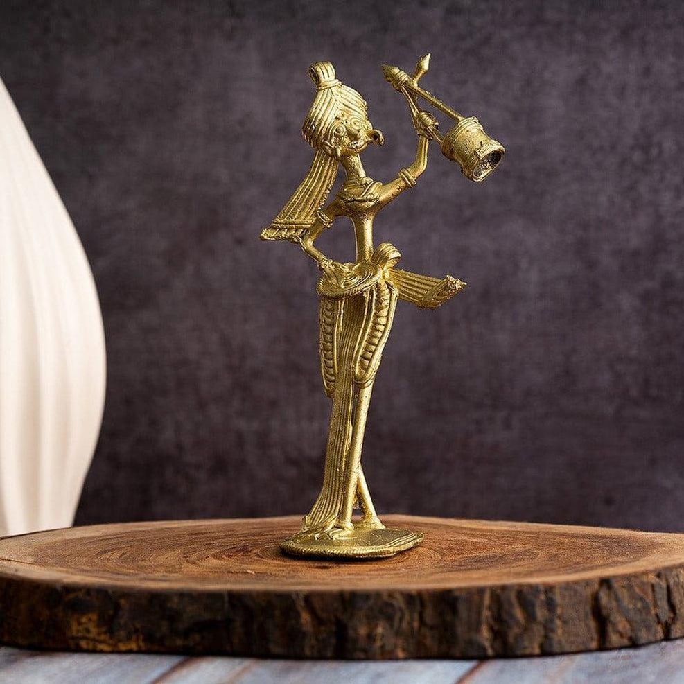 Decorative Dokra Tribal Art Boul Man | Antique Showpiece For Decor - IKIRU