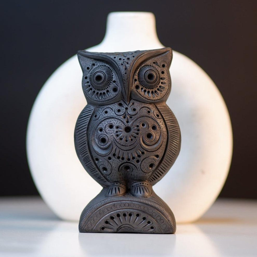 Shop Vintage Black Owl Statue | Terracotta Vastu Showpiece - Showpieces ...
