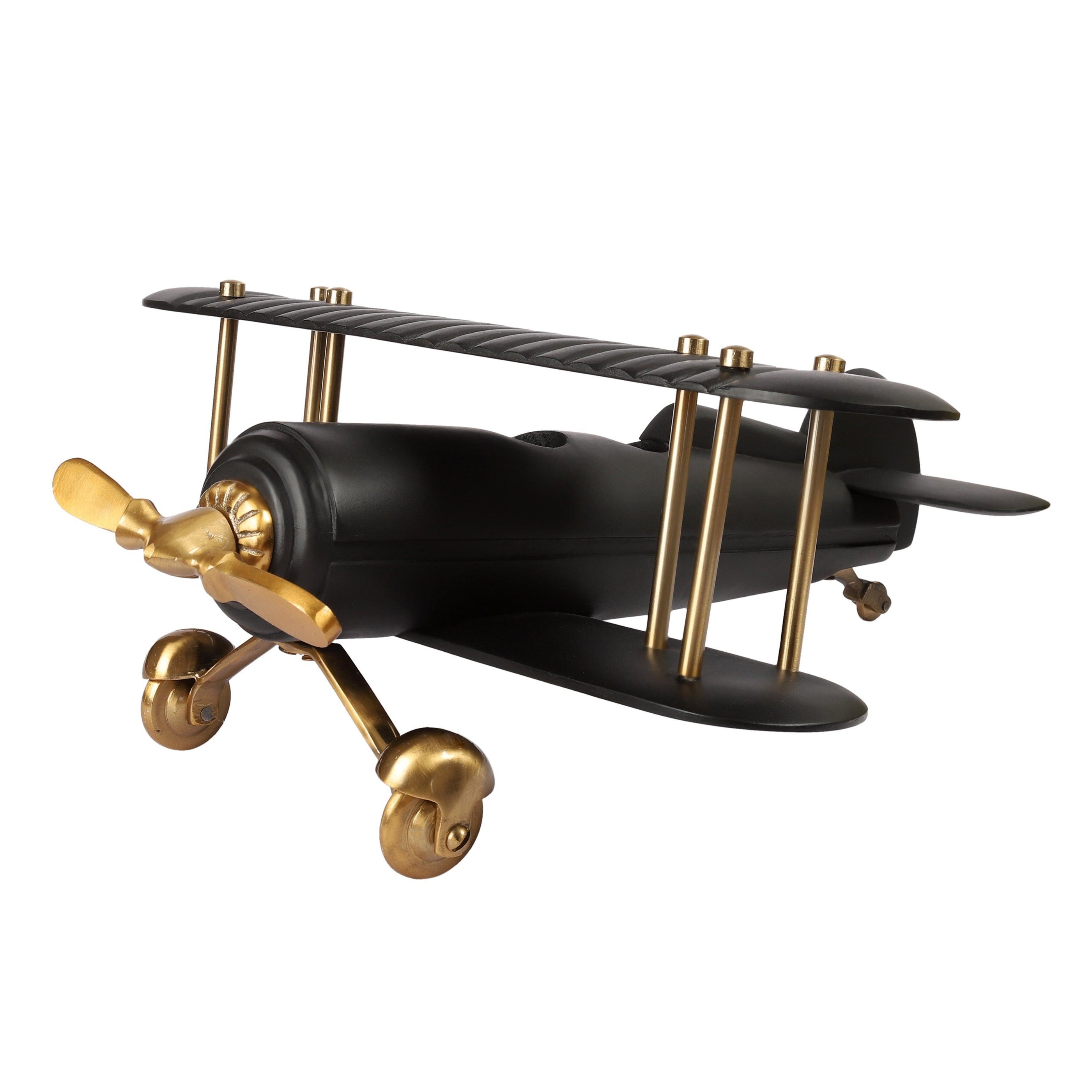Golden Vintage Airplane Sheesham Wood Table Accent | Handcrafted Decor ...