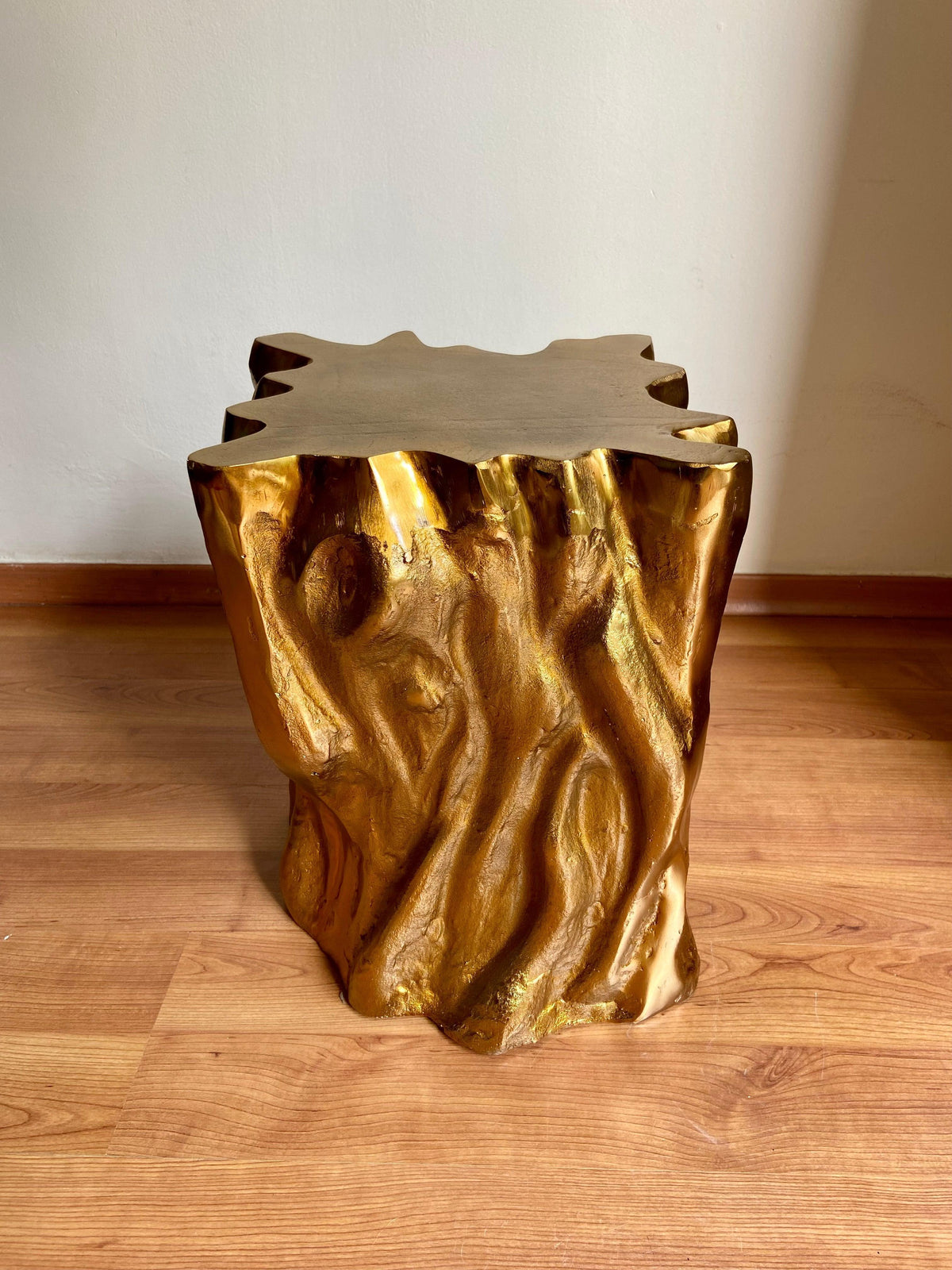 Golden Aluminium Tree Log End Table | Decorative Side Table For Home ...