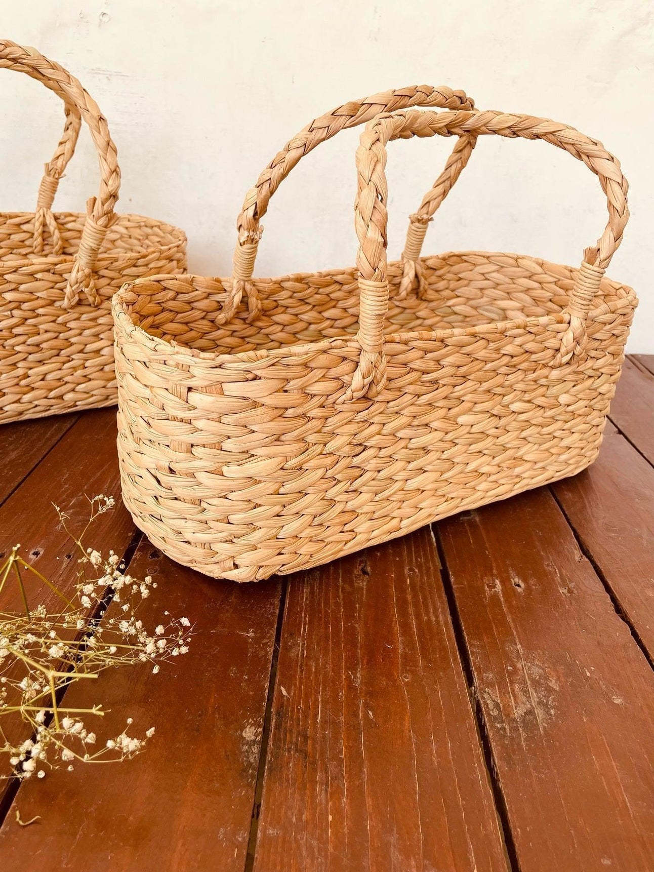 Beautiful Hand Woven Basket With Handle | Fruit Storage & Gifting Hamp ...