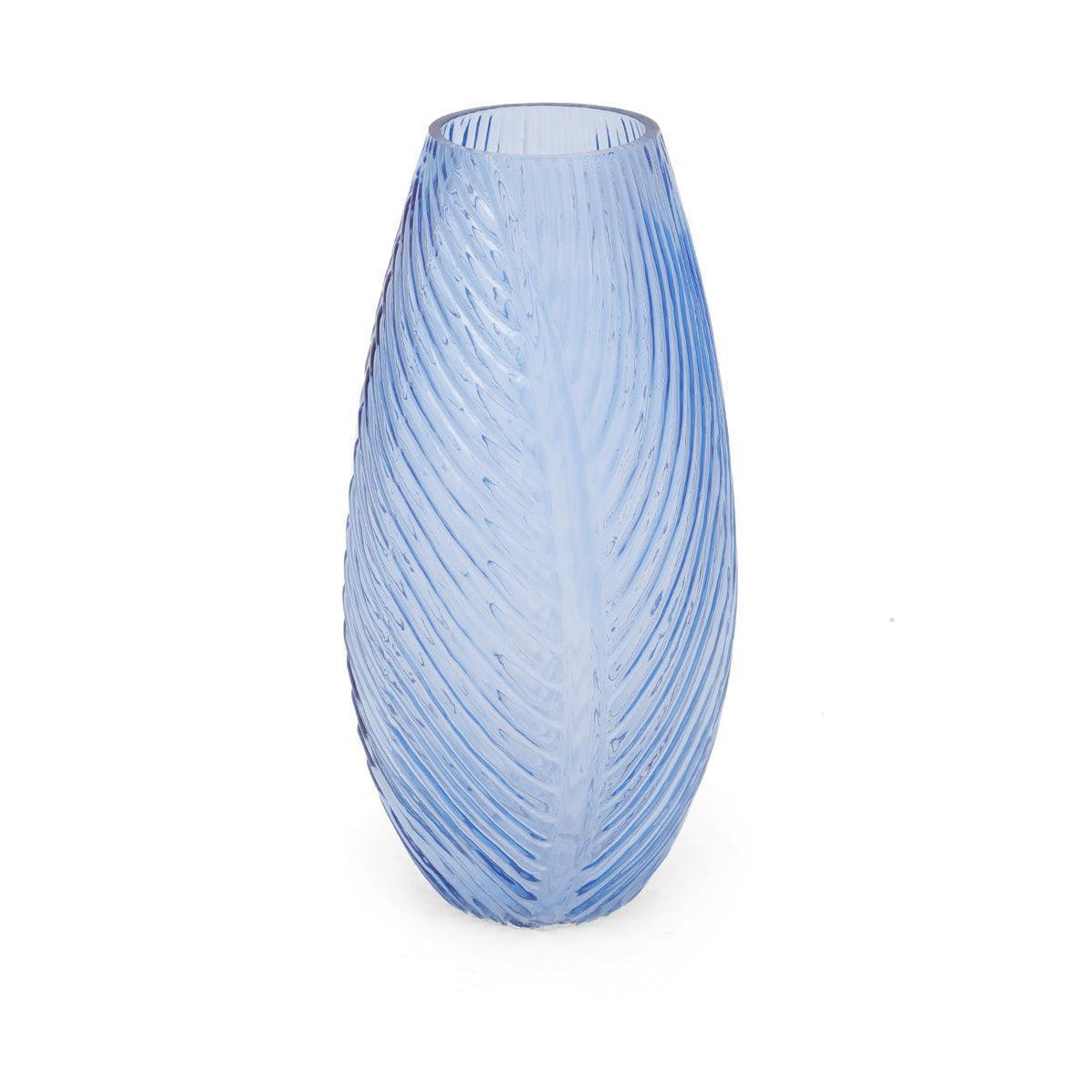 Decorative Glass Flower Vase Blue Color Gradient Texture
