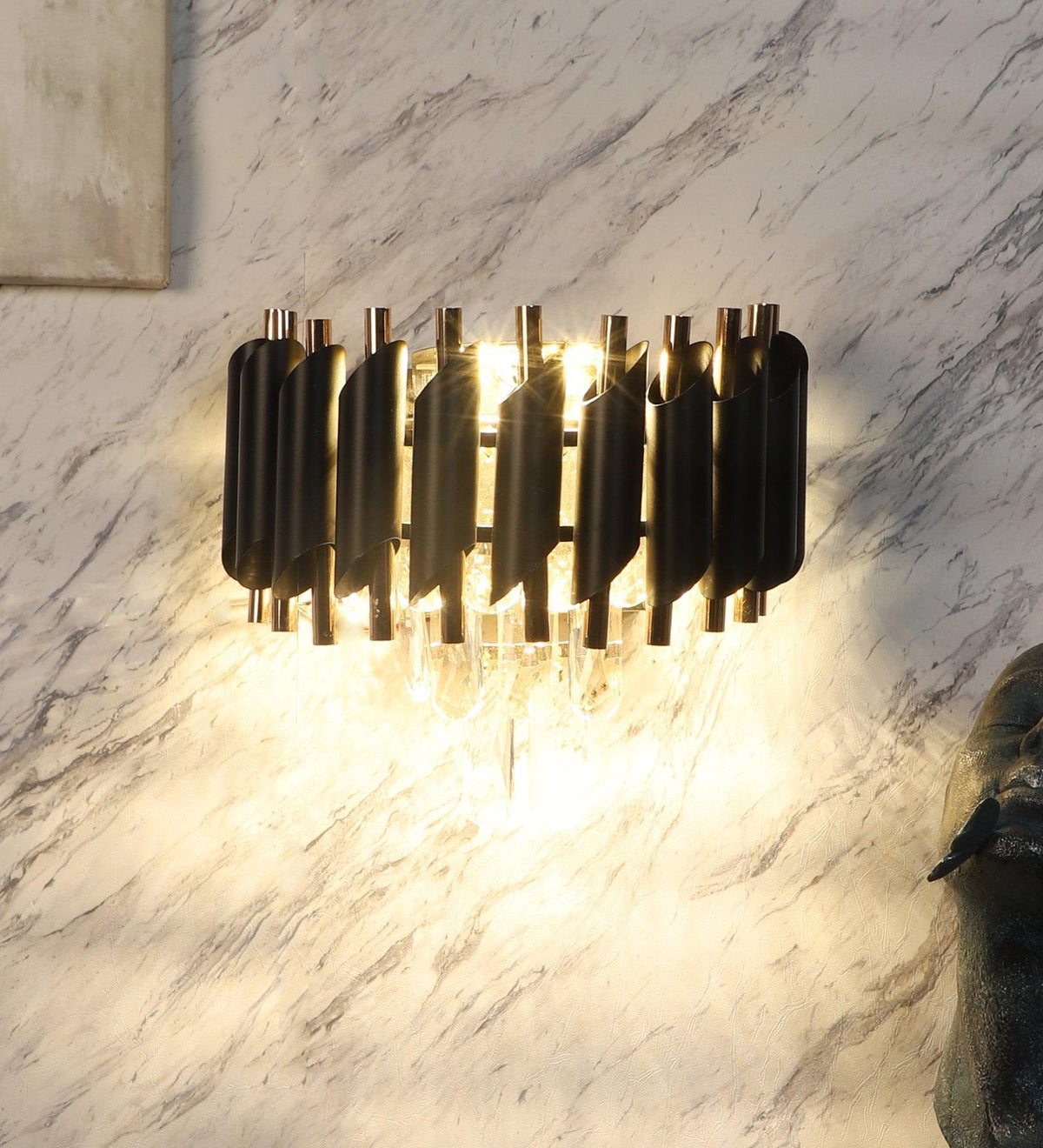Shop Luna Black and Gold Iron Wall Light - Wall Light Online - Ikiru