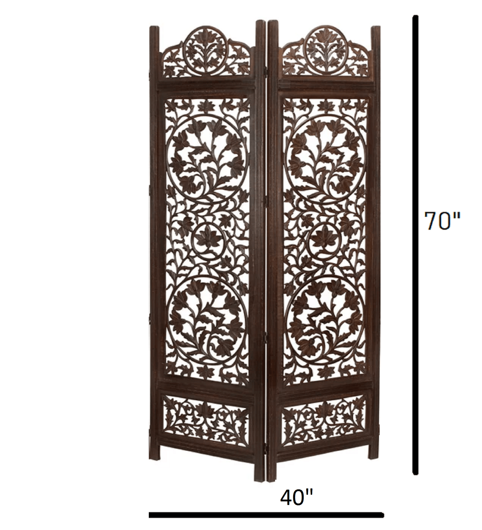 MDF Jali Folding Partition with Mango Wood Frame Design — IKIRU