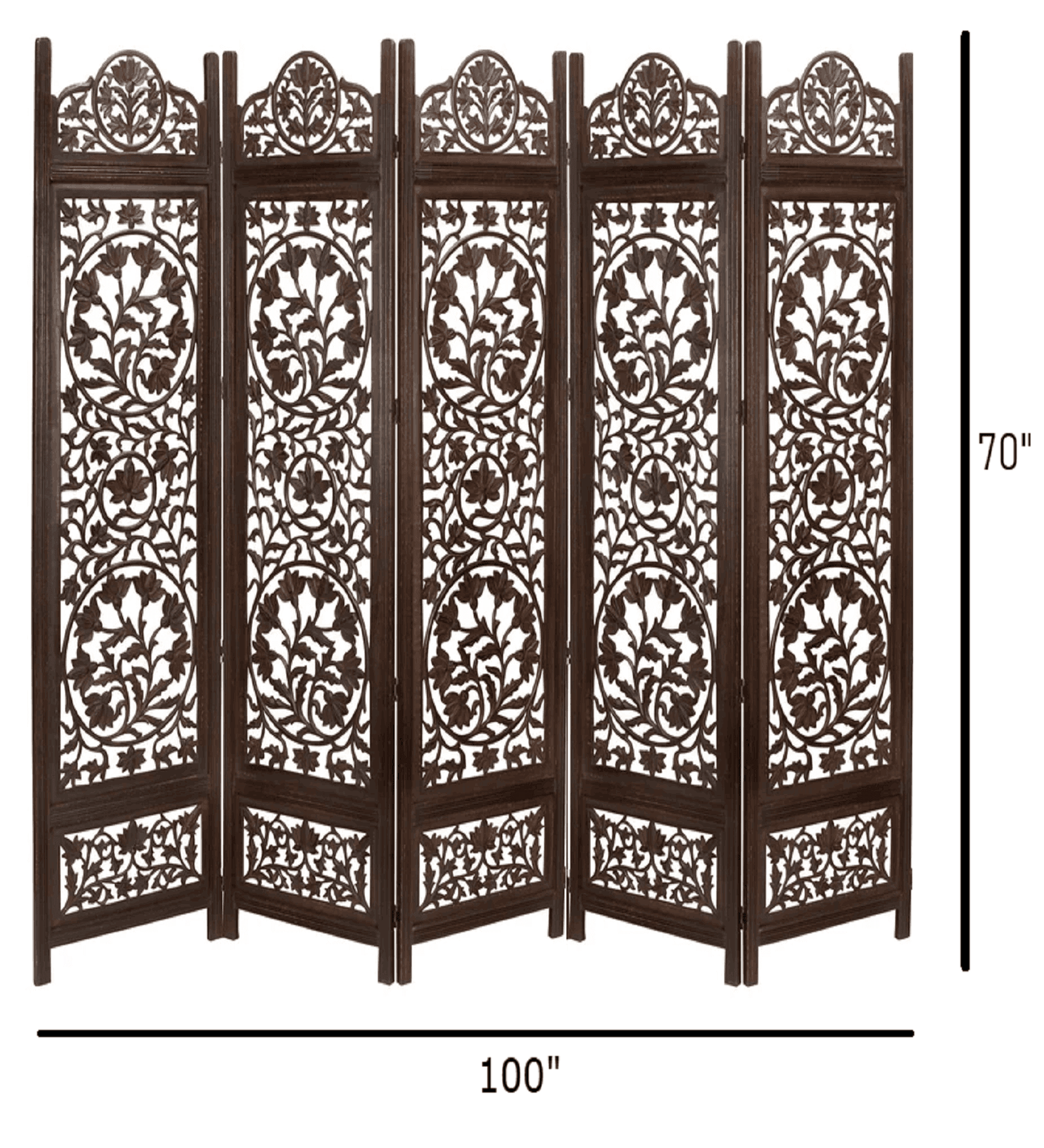 MDF Jali Folding Partition with Mango Wood Frame Design — IKIRU