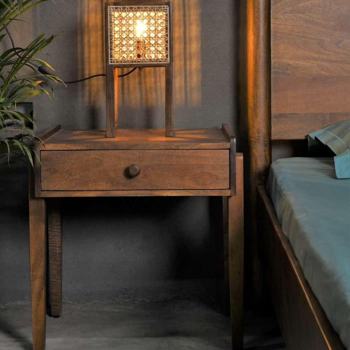 Porba Mango Wood Bedside Table - IKIRU