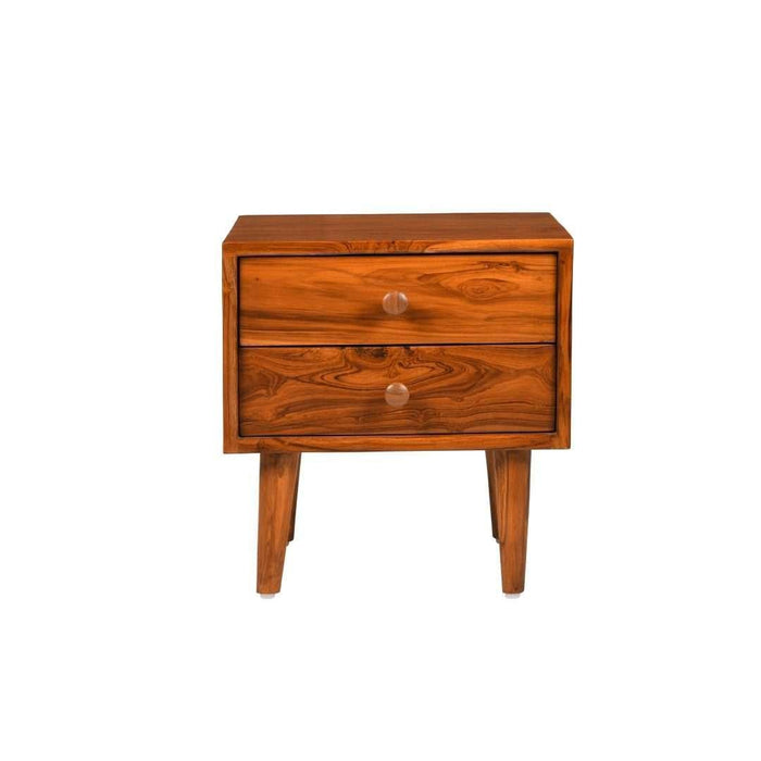 Zakhama Teak Wood Bedside Table - IKIRU
