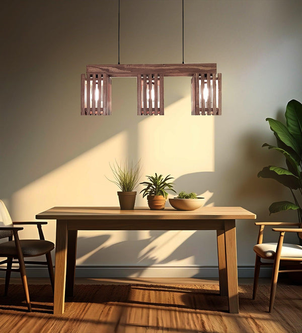Elegant Wooden 3 Series Hanging Lamp — IKIRU