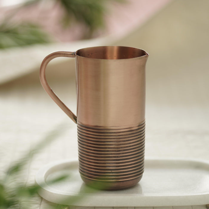 Bhor Antique Copper Water Jug | Tamba Storage Container For Dining Tab ...