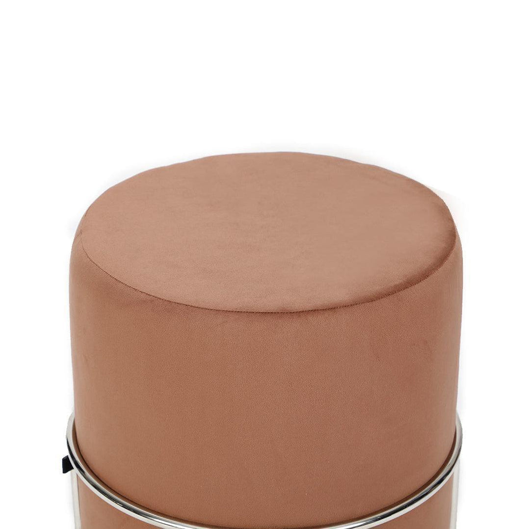 Round Pouf For Dressing Room & Living Room Velvet Finish — IKIRU