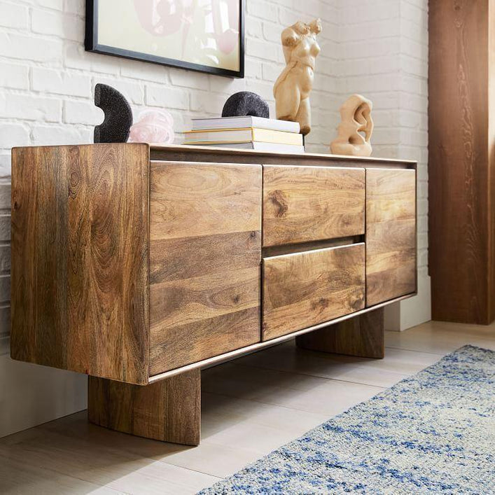 Natural Wood Sideboard TV Unit | TV Storage Unit For Living Room — IKIRU