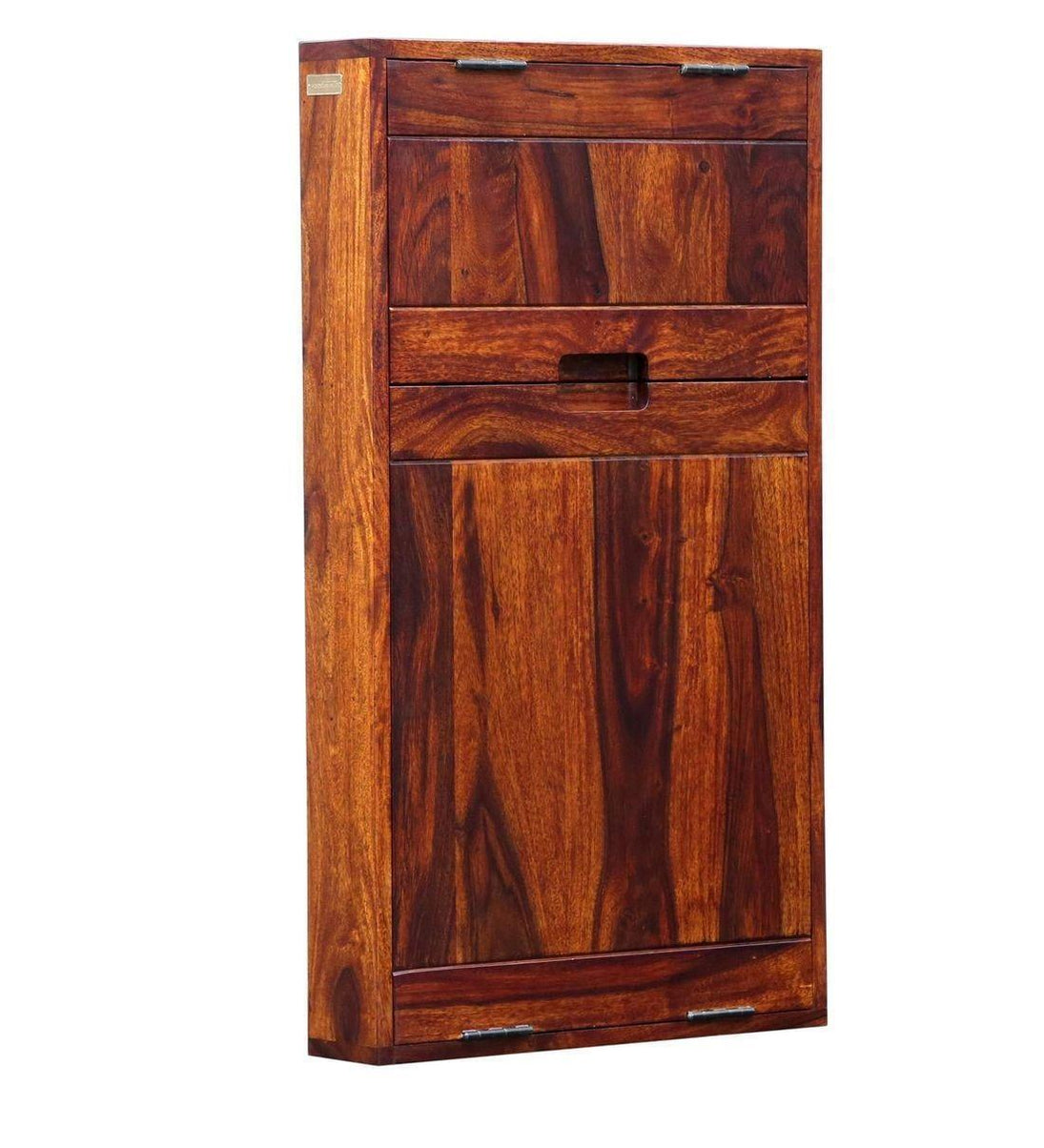 Wooden Wall Mount Writing Table | 2 Door Wall Shelves For Living Room ...